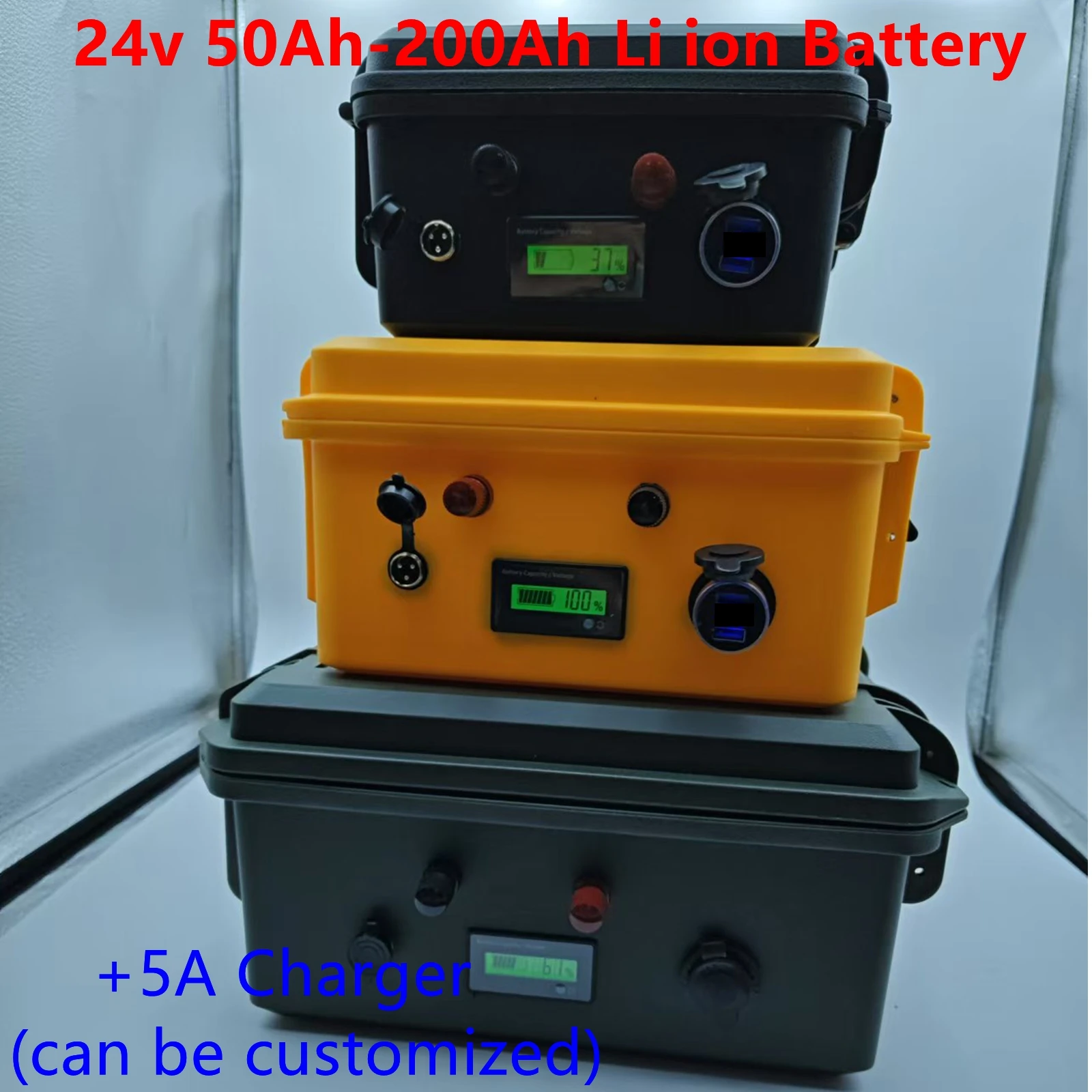 IP67 waterproof 24V 50Ah 60Ah 80Ah 100Ah 120Ah 150Ah lithium ion ...