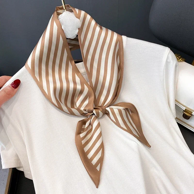 New Striped Fashion Silk Ribbon Spring/Summer Versatile Scarf Long ...