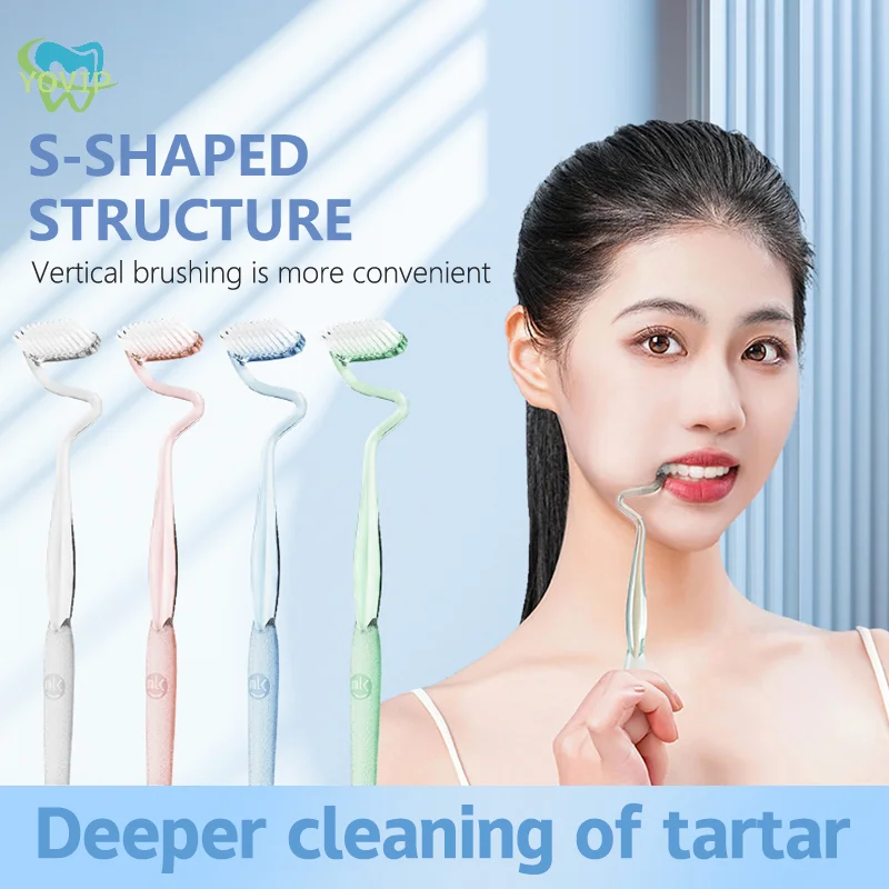 S-Shape-Toothbrush-Curved-Cleaning-Brush-Creative-Special-Shaped-Dead ...