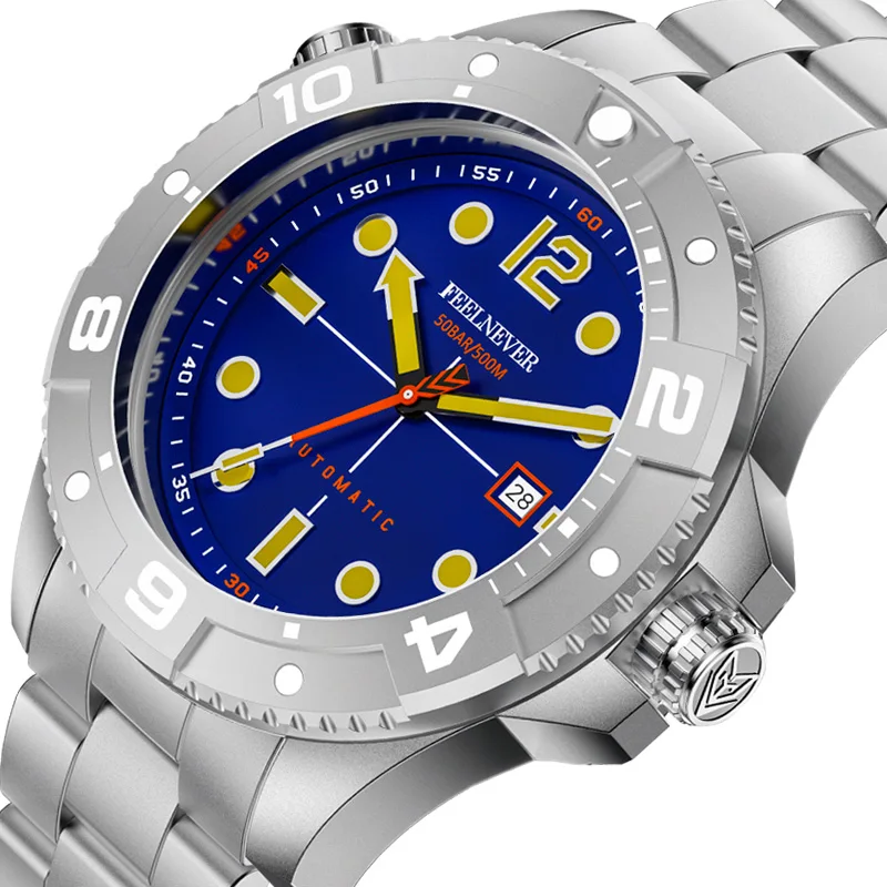 LIGE-Design-FEELNEVER-Automatic-Mechanical-GMT-Watch-Stainless-Steel ...