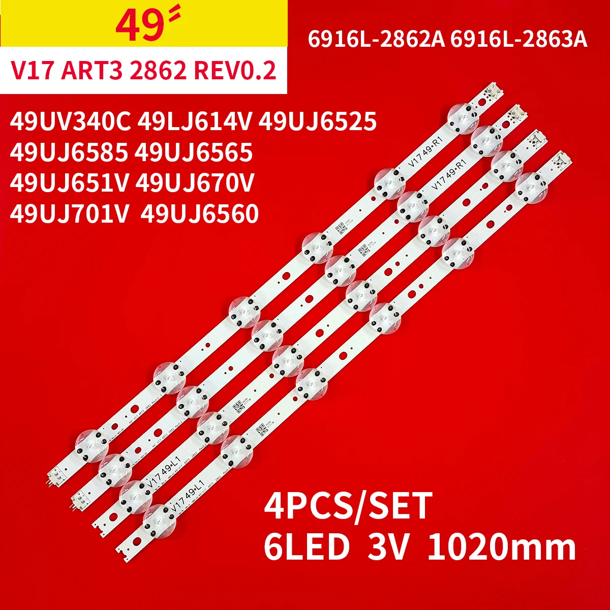 4-LED-6Lg-49UV340C-49LJ614V-49UJ6525-49UJ6585-49UJ6565-49UJ651V ...