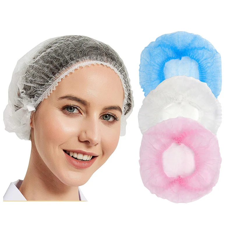 Hot-100-Pcs-Disposable-Caps-Shower-Clear-Waterproof-Hat-Pleated-Anti ...