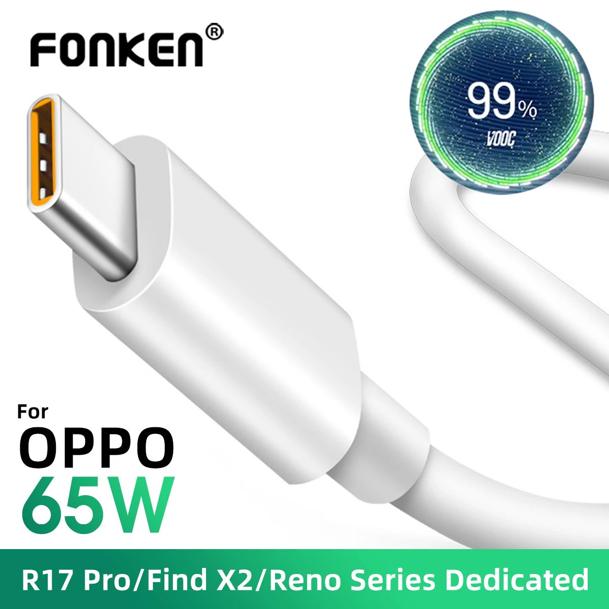FONKEN-USB-Type-C-Cable-65W-Fast-Charging-Cable-for-OPPO-VOOC-Charger ...