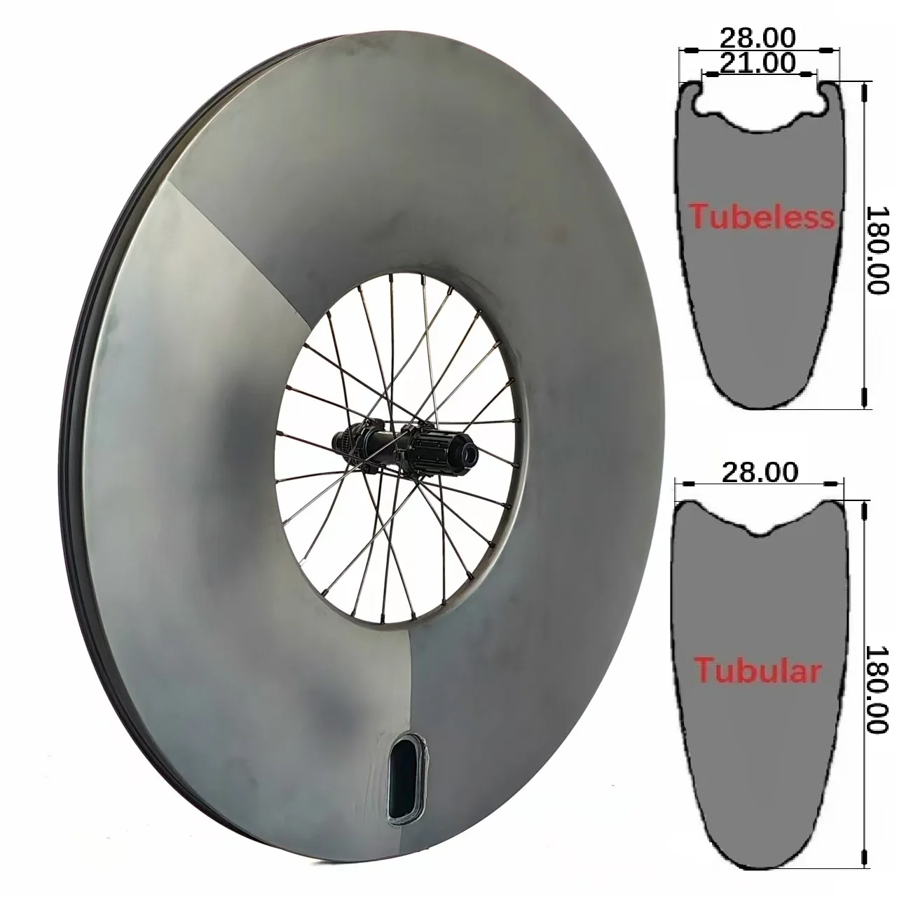 180mm Depth Carbon Wheel 700C Road Track TT Bicycle Wheelset Tubeless ...