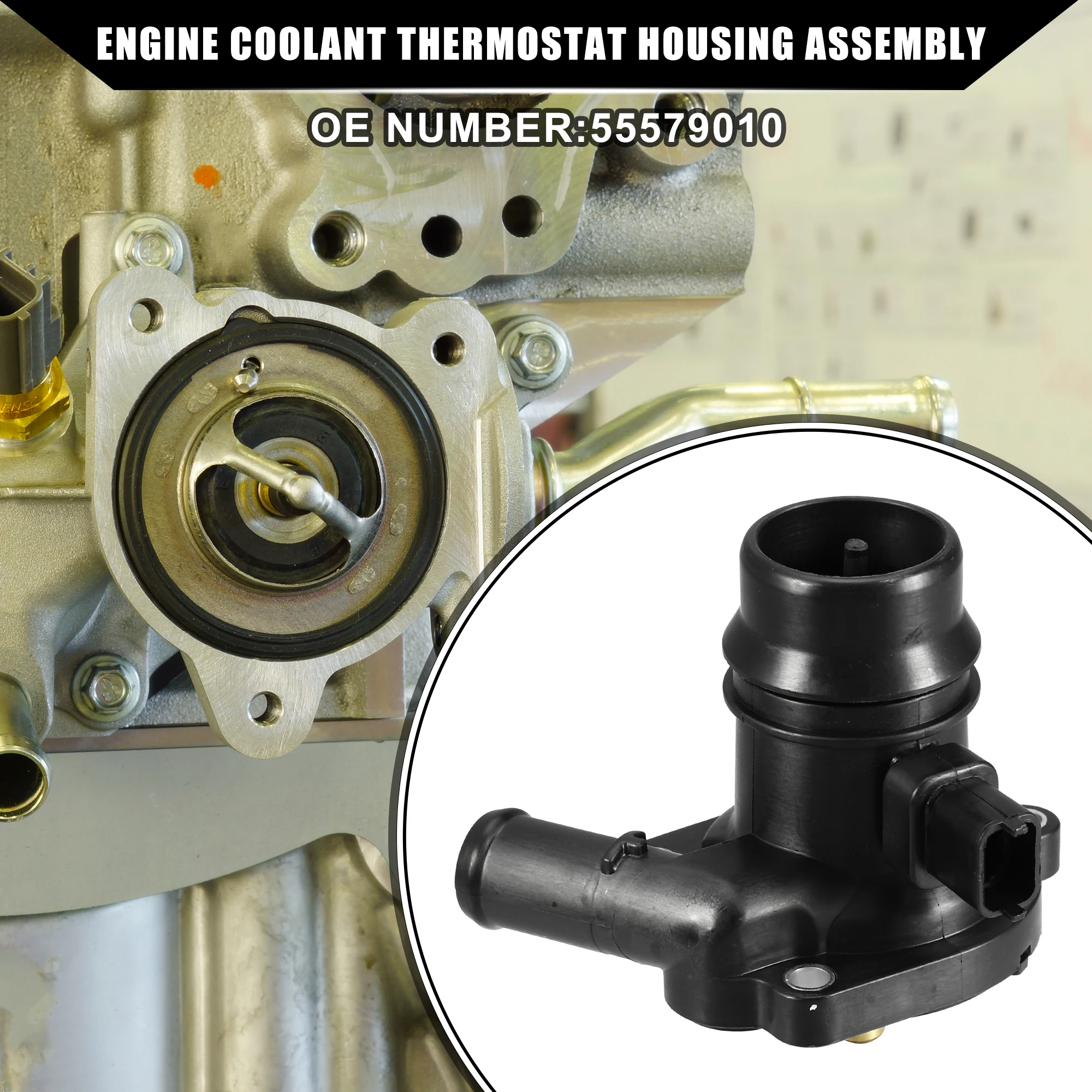 X-Autohaux-Car-Engine-Coolant-Thermostat-Housing-Assembly-55579010-for ...