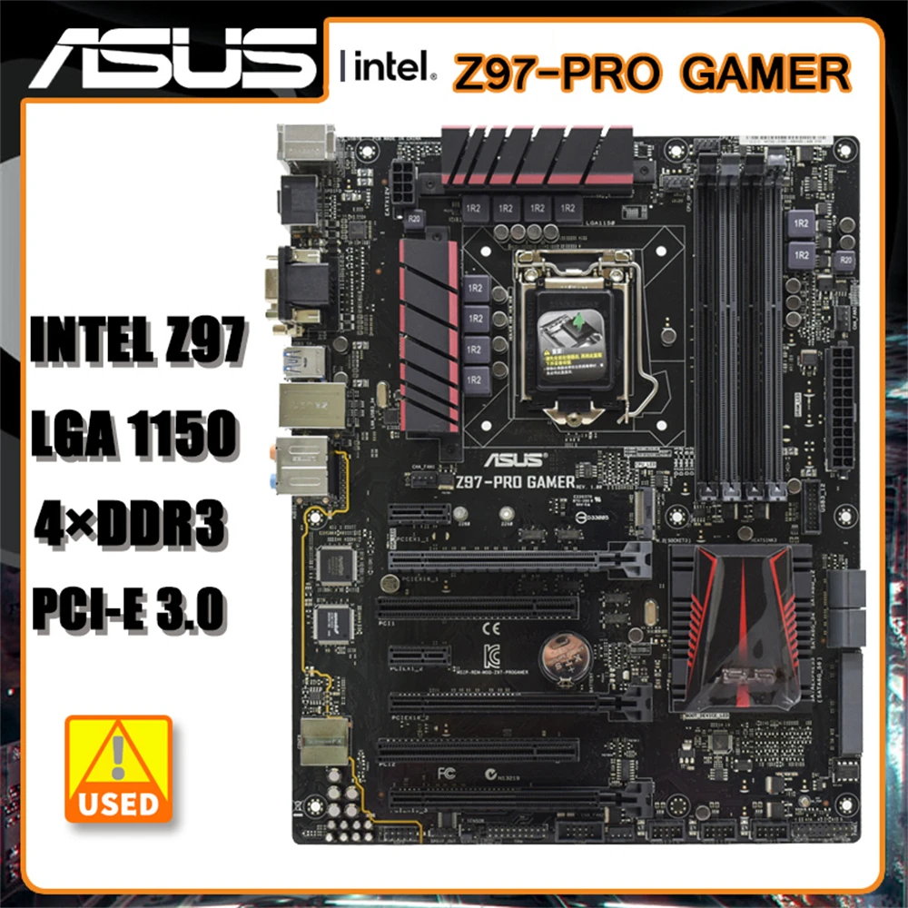 Asus Z97 PRO gamer placa mãe lga 1150 slot placa mãe 4 × ddr3 dimm 32gb ...
