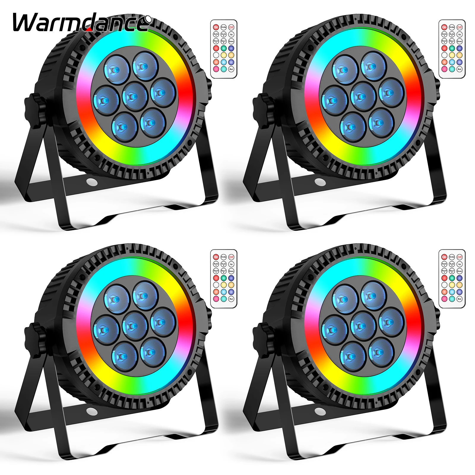 4PCS-LED-Par-Light-Stage-Light-Effect-Projector-DJ-Light-with-Remote ...