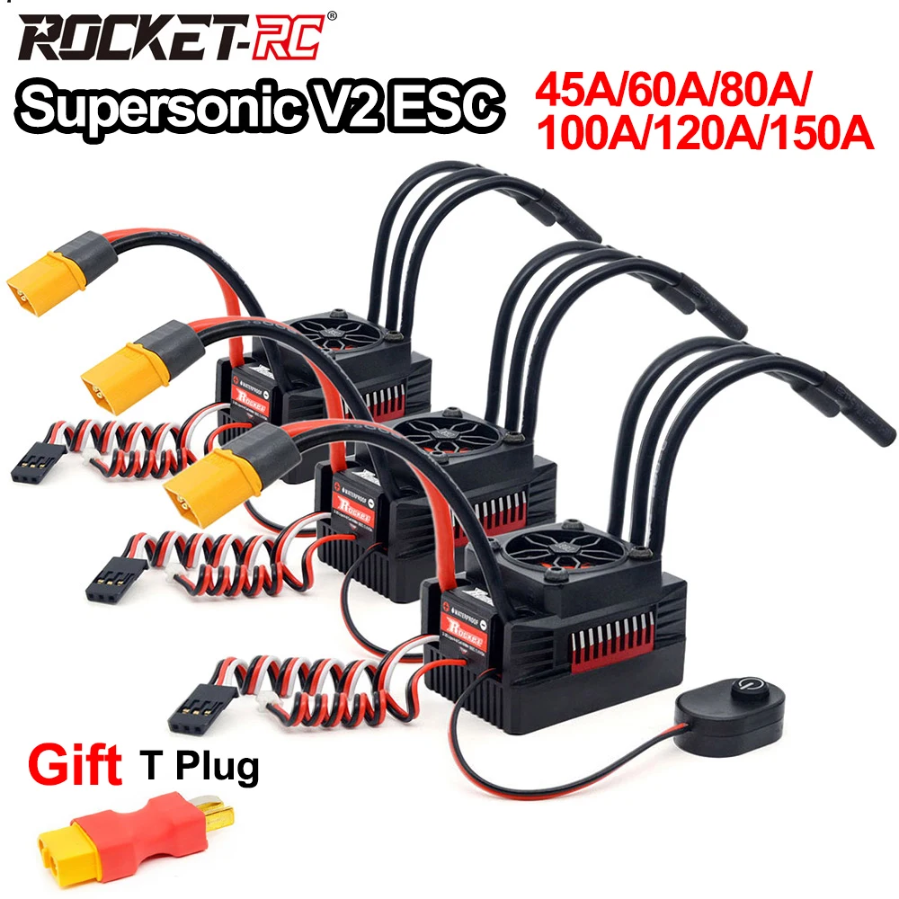 Rocket-Supersonic-V2-Waterproof-Brushless-45A-60A-80A-100A-120A-150A-ESC-Speed-Controller-for ...