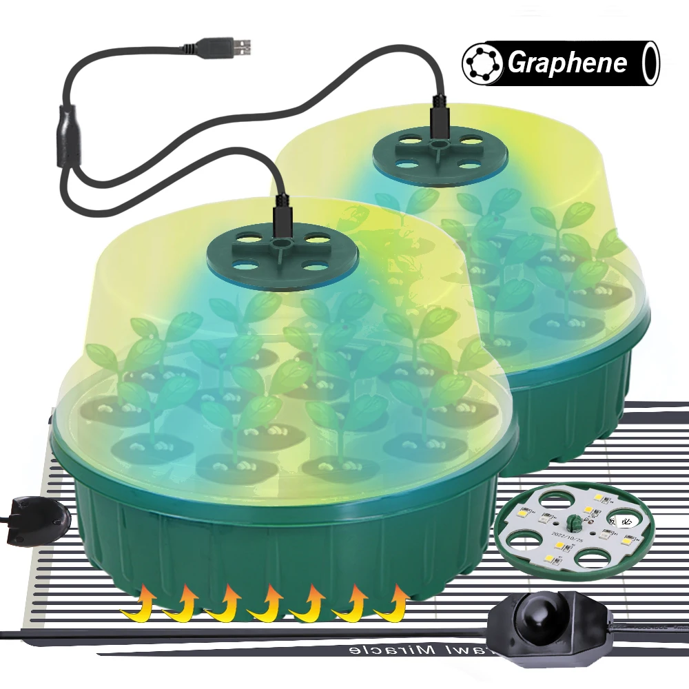 25W-Plant-Warm-Heating-Pad-with-Round-Seed-Starter-Tray-Germination-Box ...