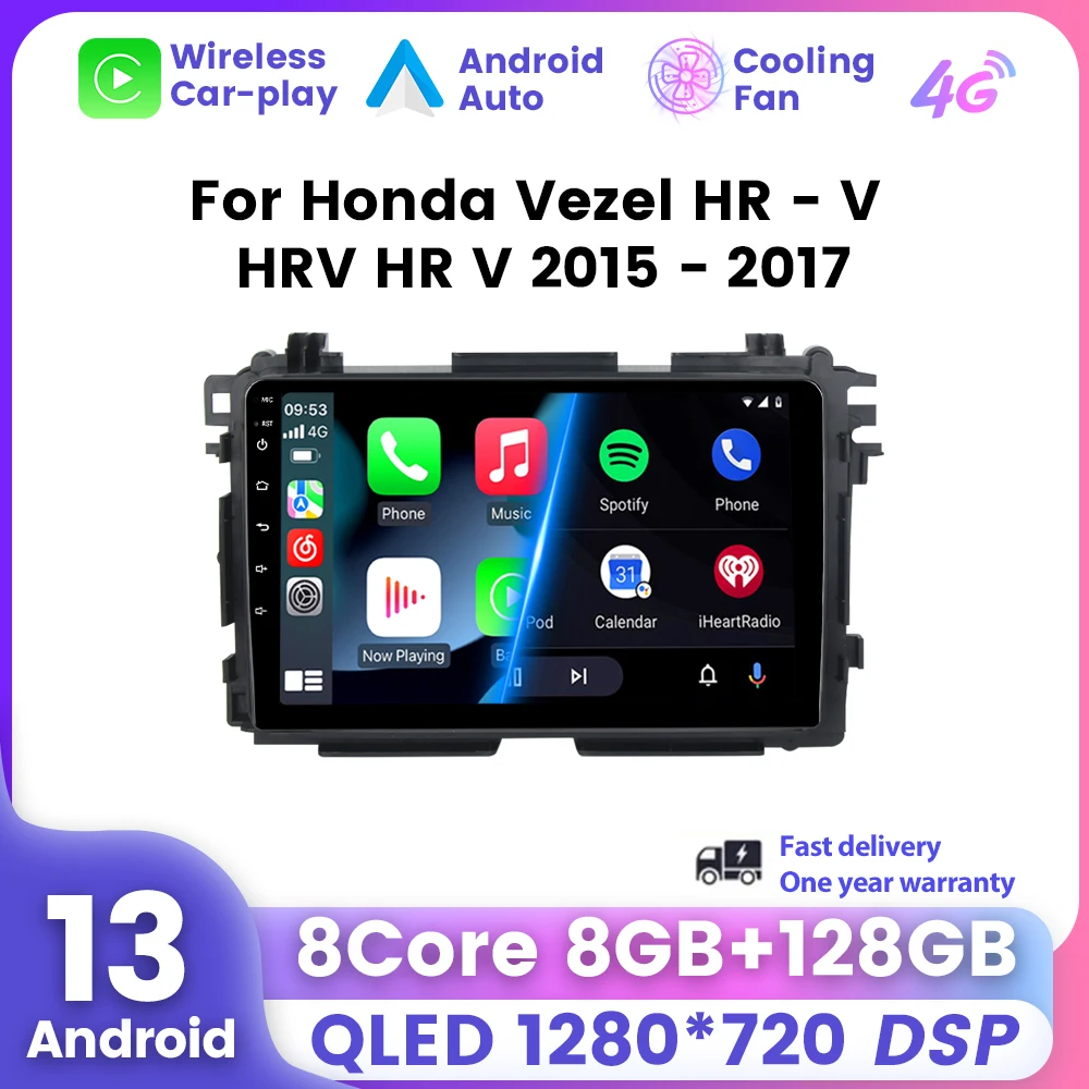 2-Din-Android-Unidade-Principal-R-dio-Do-Carro-Para-Honda-Vezel-HR-V ...