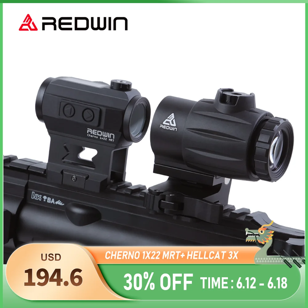 Red Win Cherno 1x22 MRT Solar Red Dot Scope Shake Awake Picatinny Mount ...