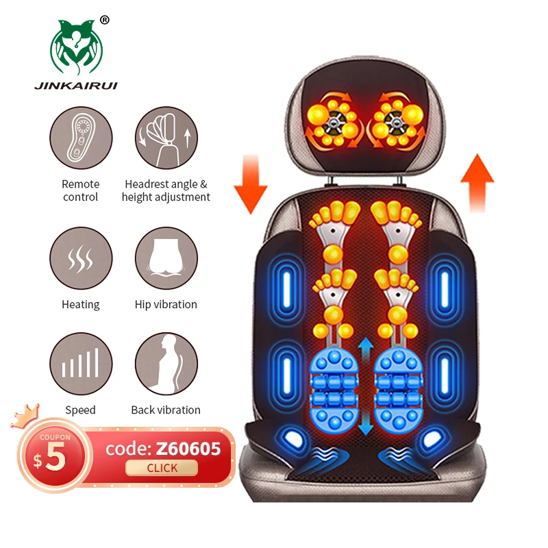 Vibrating Electric Cervical Neck Back Body Cushion Massage Chair Muscle ...