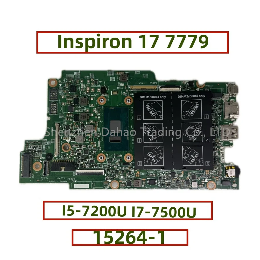 15264-1-For-Dell-Inspiron-17-7779-Laptop-Motherboard-With-Core-I5-7200U ...