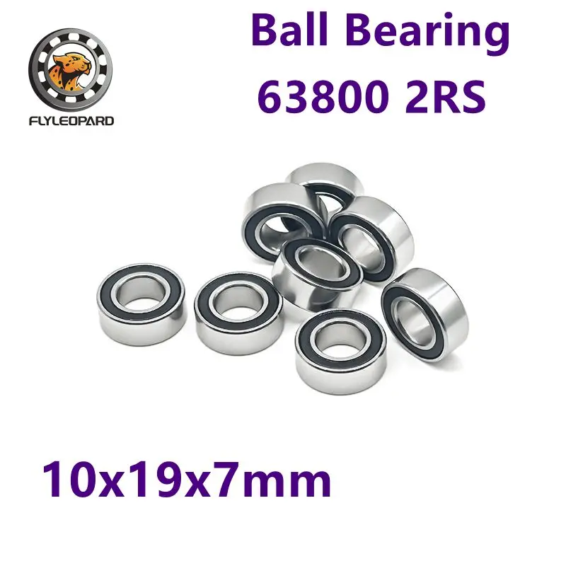 4PCS/lot 63800-2RS Ball 10x19x7mm Deep Groove Ball Bearing 63801 63802 ...