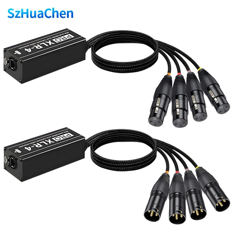1 par de extensores de Cable de Audio DMX sobre red XLR de 4 canales y ...