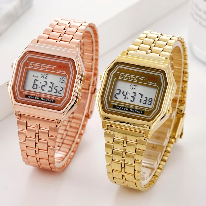 Luxury-F91W-Steel-Band-Watch-Retro-LED-Digital-Sports-Military-Watch ...