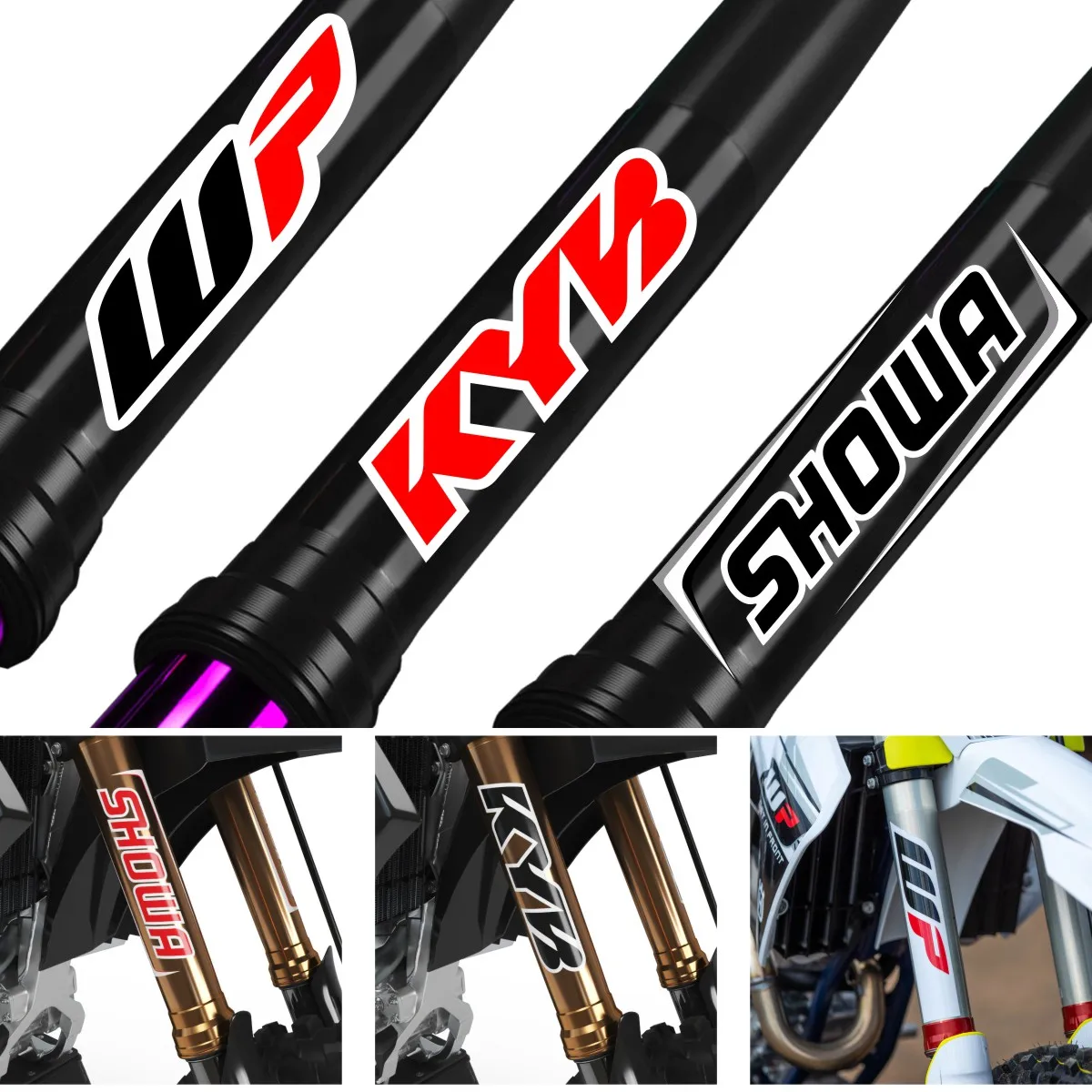 Reflective Motocross Motorcycle Sticker Fork Kyb Wp Suspension Showa Decals For Yamaha Honda ...
