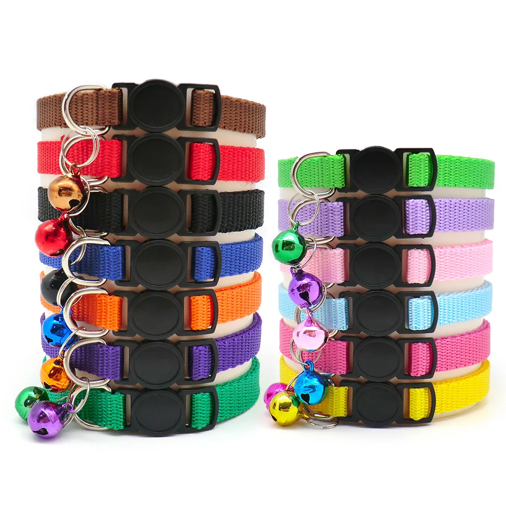 Wholesale-100PCS-Pet-Cat-Dog-Collar-With-Bell-Delicate-Safety-Casual ...