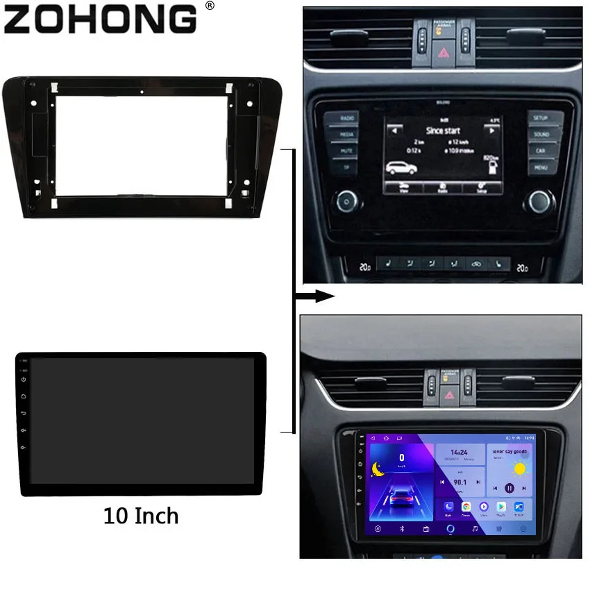 10-2-Car-Radio-Stereo-Frame-Kit-For-Skoda-Octavia-3-A7-Tape-Recorder ...