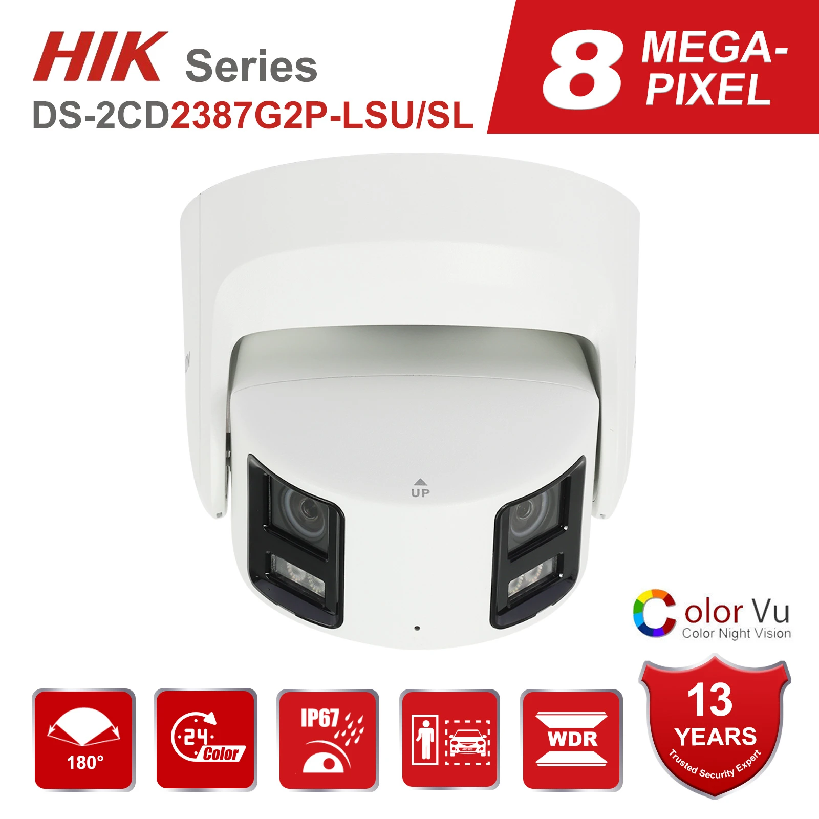 Hikvision Original Ds-2cd2387g2p-lsu/sl 4k 8mp Dual Lens Full Color Poe ...