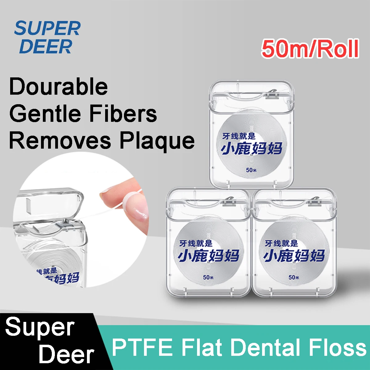 50/100m PTFE Floss Mint Flosser Flat Interdental Brush Teeth Stick Oral ...
