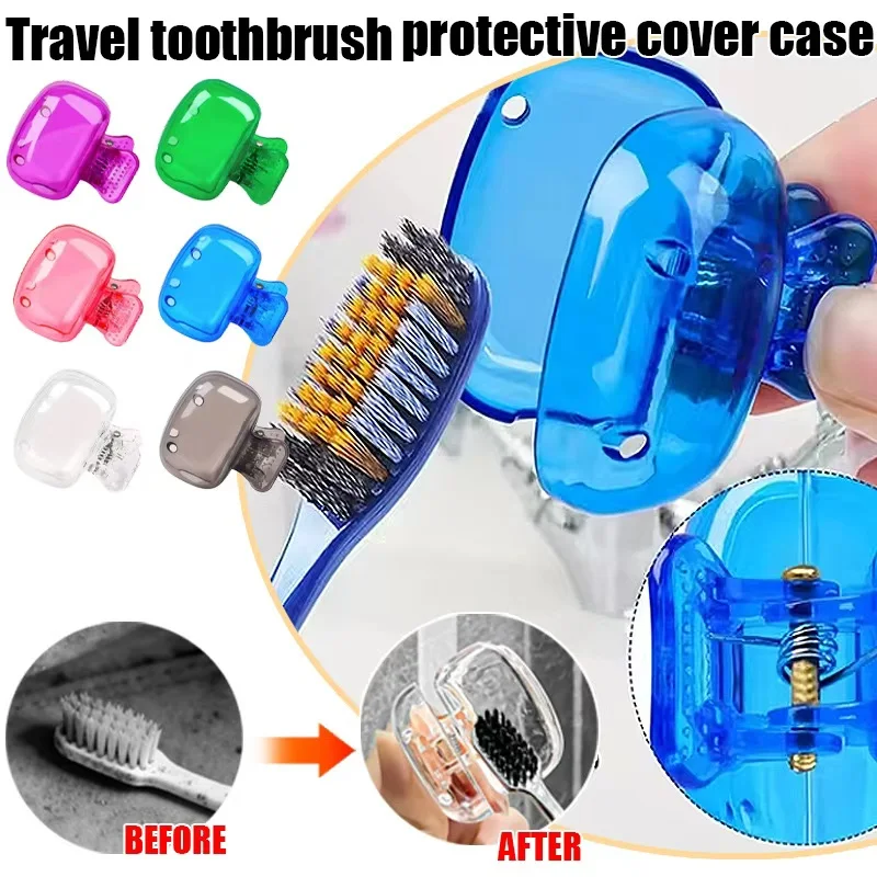 2Pcs Travel Toothbrush Head Covers Toothbrush Protector Cap Brush Pod ...