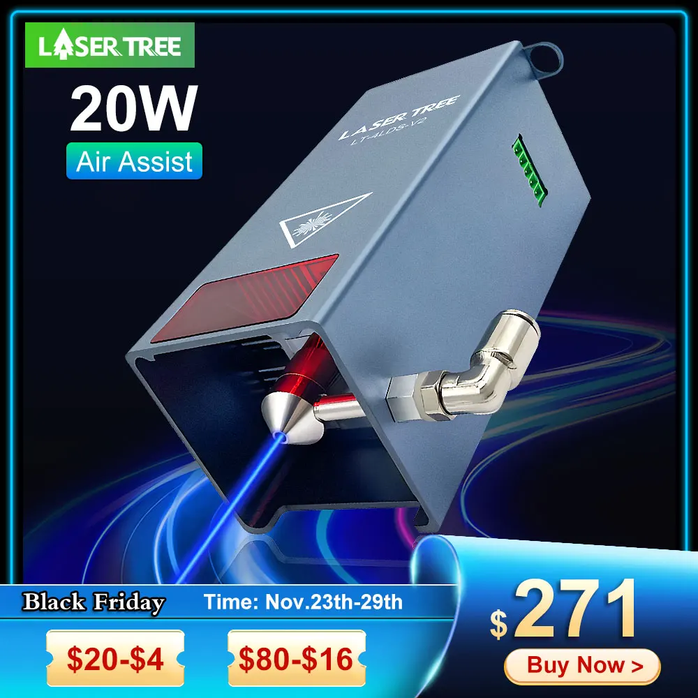 LASER-TREE-20W-Optical-Power-Laser-Head-with-Air-Assist-Laser-Kit-CNC ...