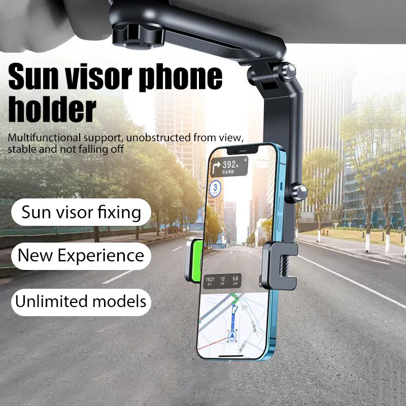 1080° Rotating Sun Visor Car Phone Holder Mount GPS Cell Mobile Car ...