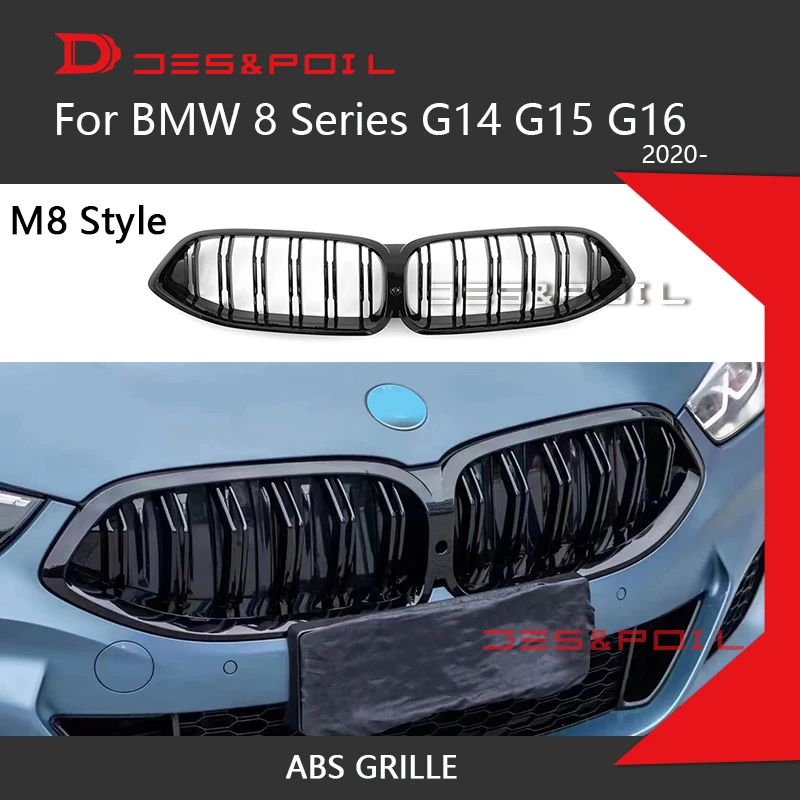 Shiny-Black-M8-Kidney-Grille-for-BMW-8-Series-Pre-LCI-G14-Cabriolet-G15 ...