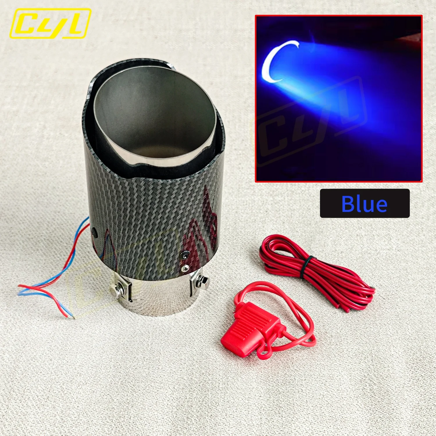 Auto Accessories 63MM Carbon Fiber Color Car Exhaust Muffler Pipe Tip ...