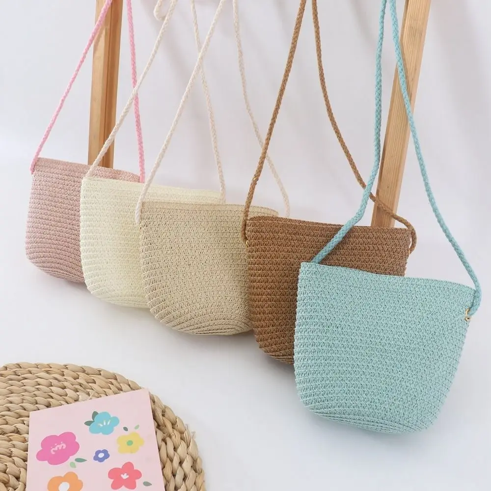 New-Summer-Children-Girls-Shoulder-Bag-Creative-Pure-Color-Straw ...
