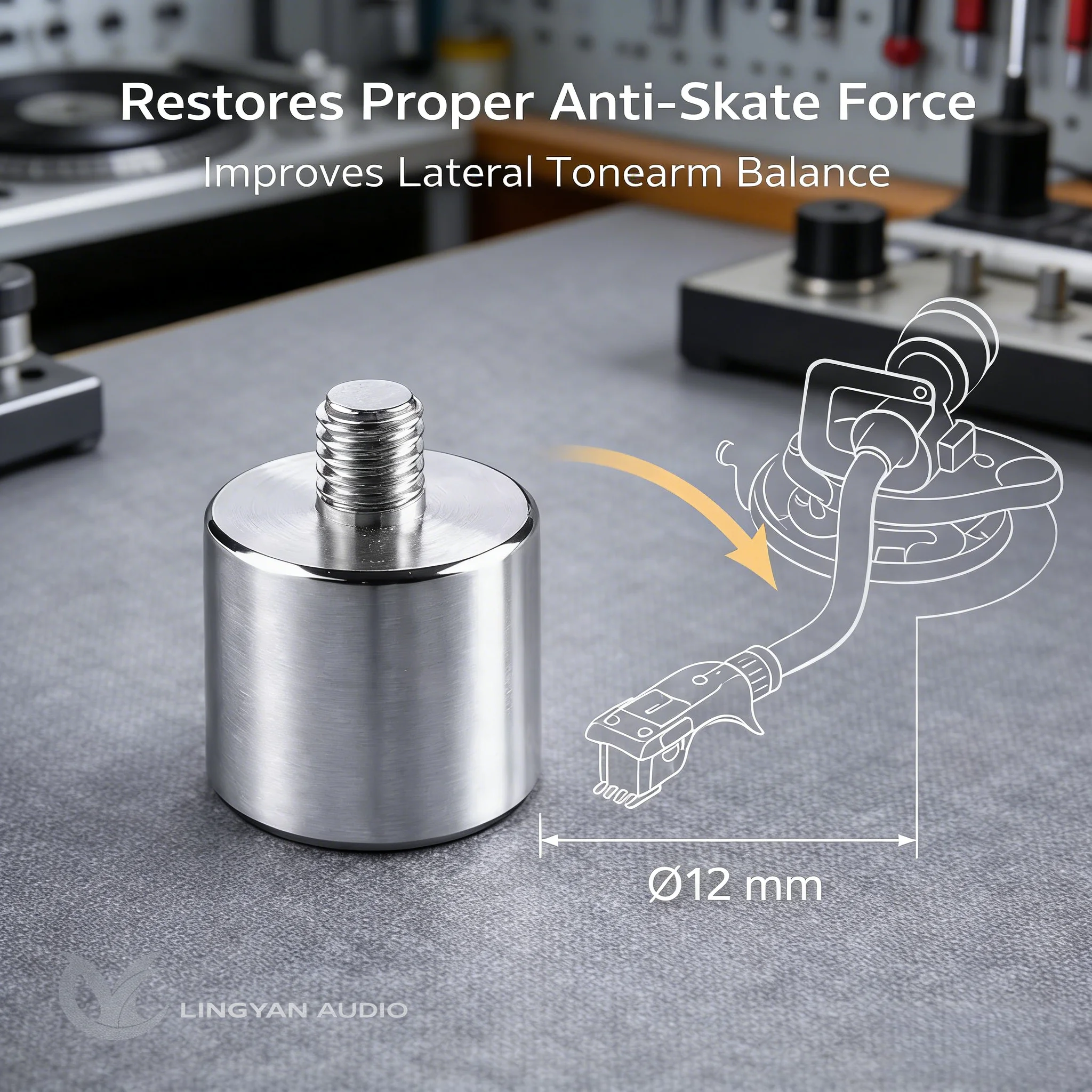 Model-Specific Precision Anti-Skating Counterweight, 10g Stainless ...