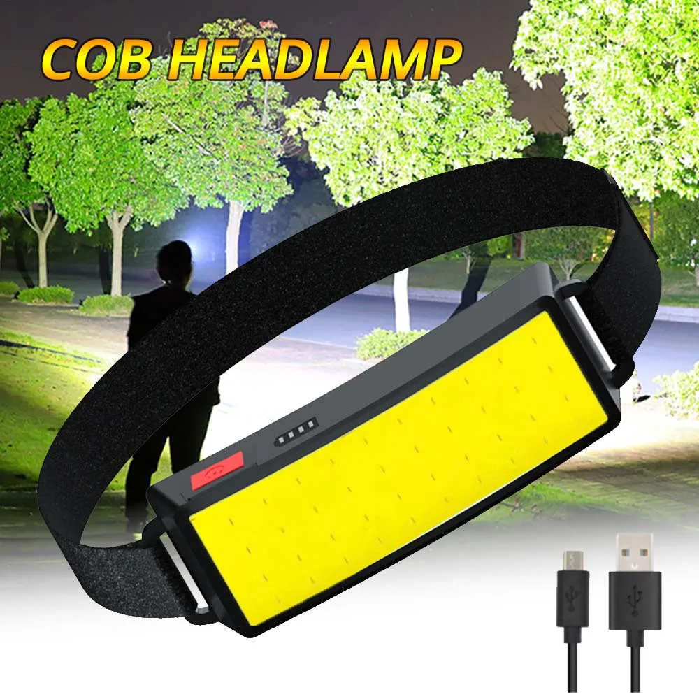 Super-Bright-Headlamp-Flashlight-COB-Wide-Beam-Headlight-Lightweight ...