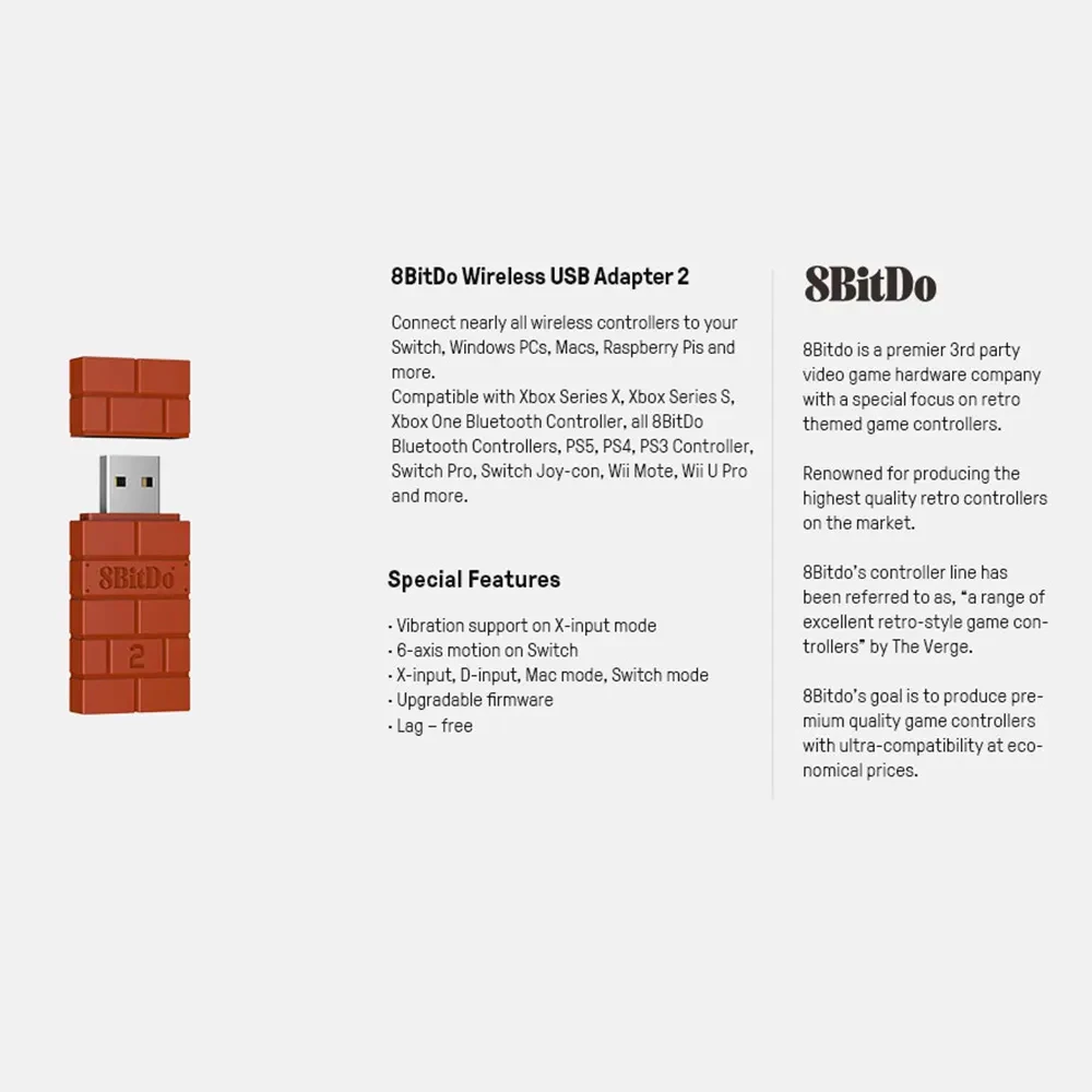 8Bitdo USB 블루투스 무선 어댑터 리시버 PC PS4 PS5 컨트롤러 게임 액세서리 - 티몬