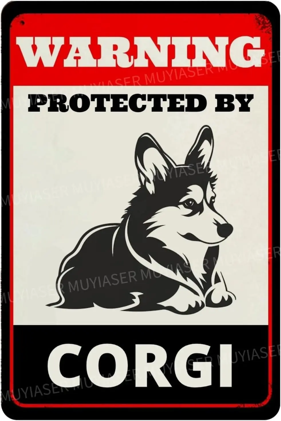 Beware-of-Dog-Sign-For-Fence-Warning-Protected-By-Corgi-Aluminum-Metal ...