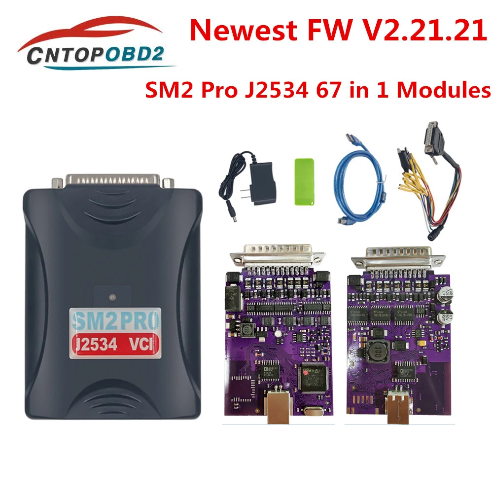 Newest Sm2 Pro J2534 Vci 67in1 Modules V1.20 Ecu Programmer Read&write ...