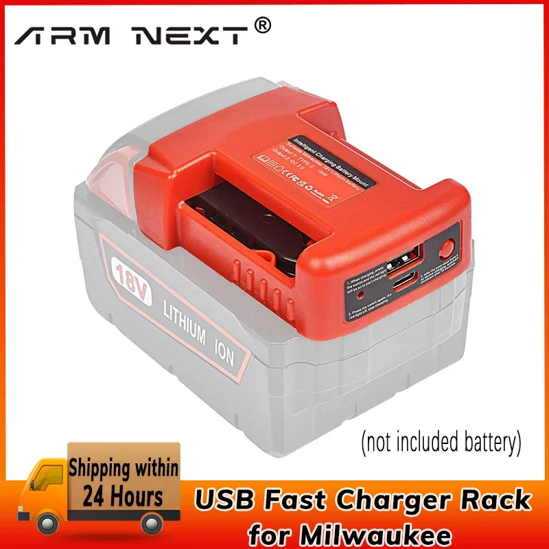 USB-Fast-Charger-Rack-for-Milwaukee-18V-Li-ion-Battery-Portable-Battery ...