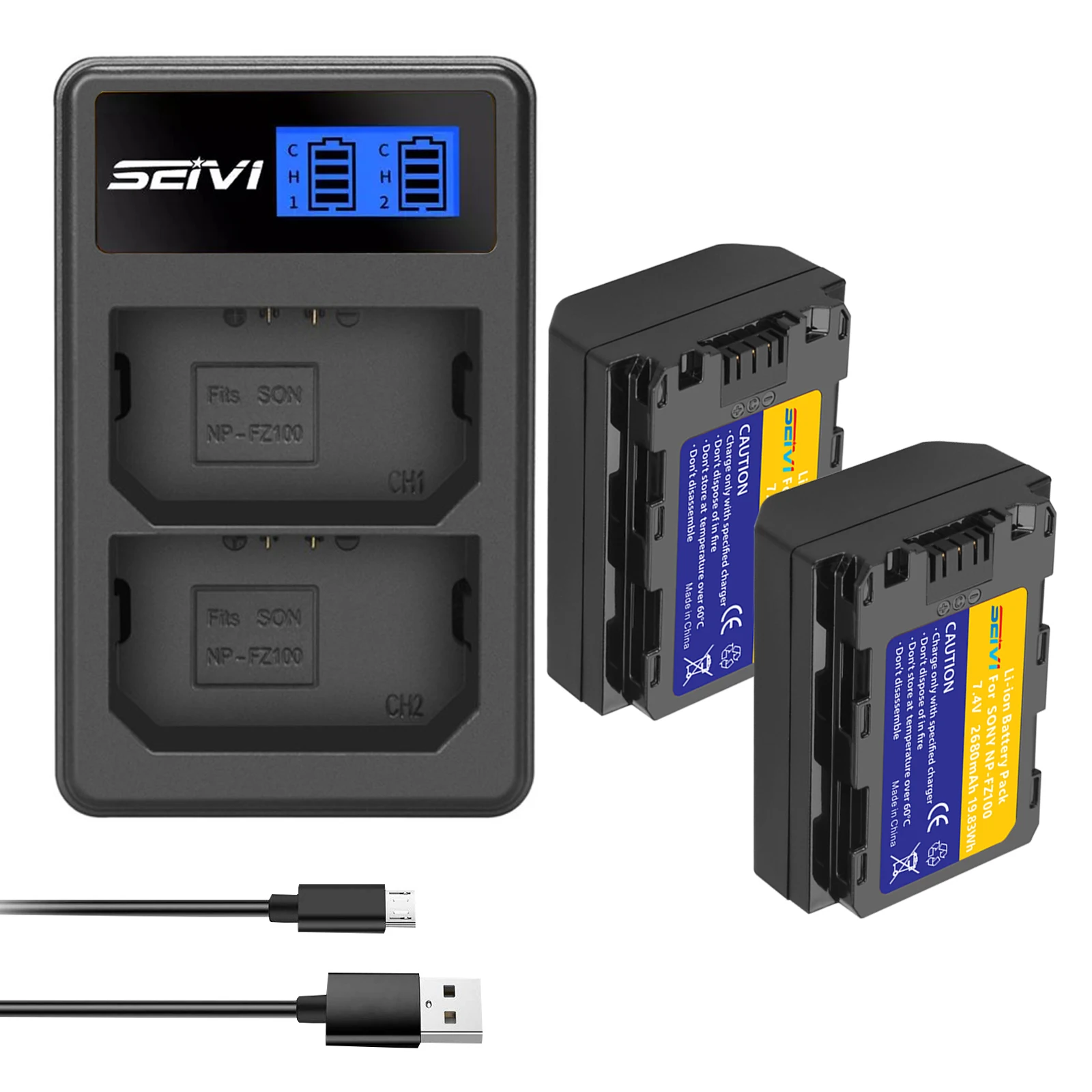 NP-FZ100-NP-FZ100-NPFZ100-2680mAh-Battery-LCD-Dual-USB-Charger-for-Sony ...