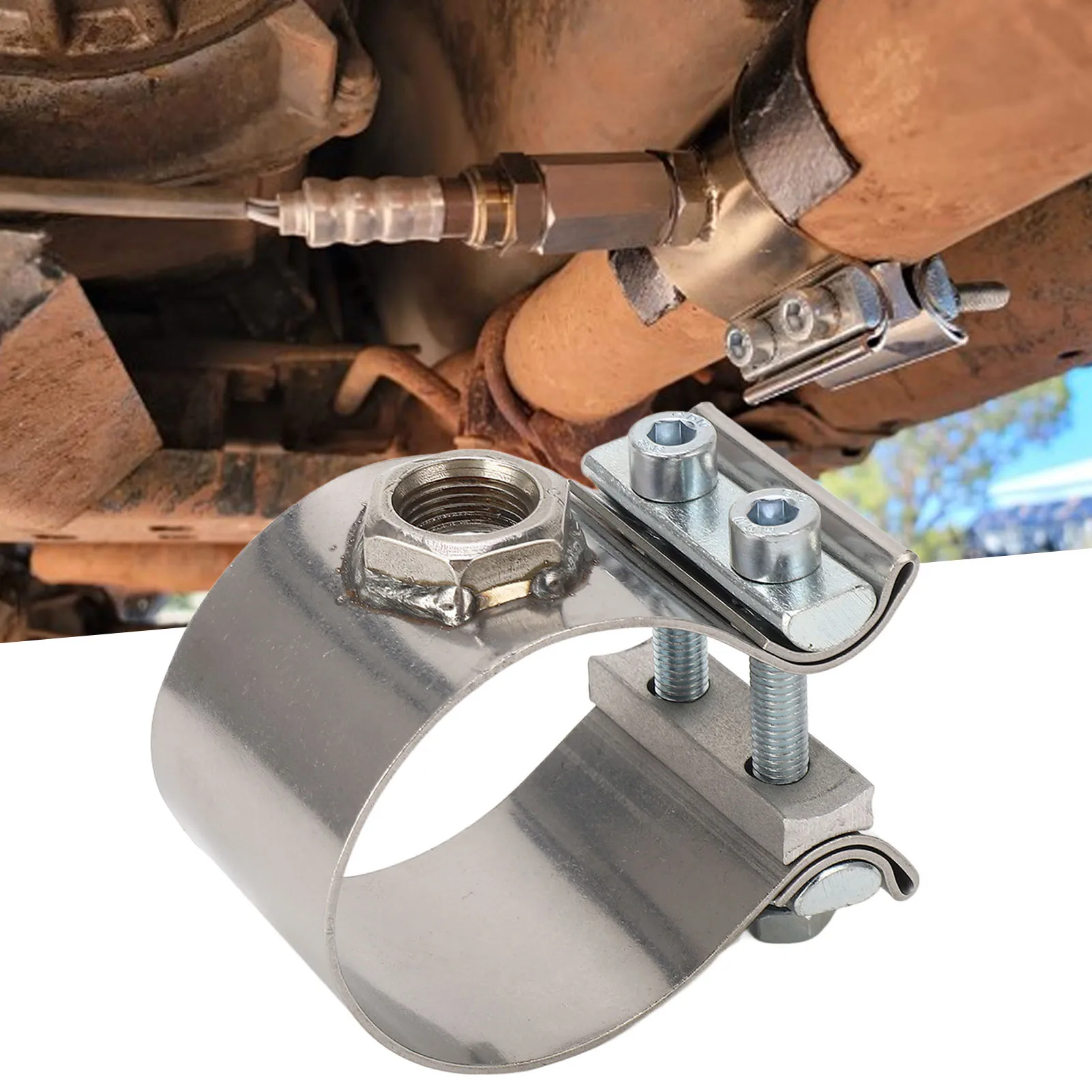 Clamp-On-Wideband-Sensor-Bung-Adapter-Adjustable-Stainless-Steel-Oxygen ...