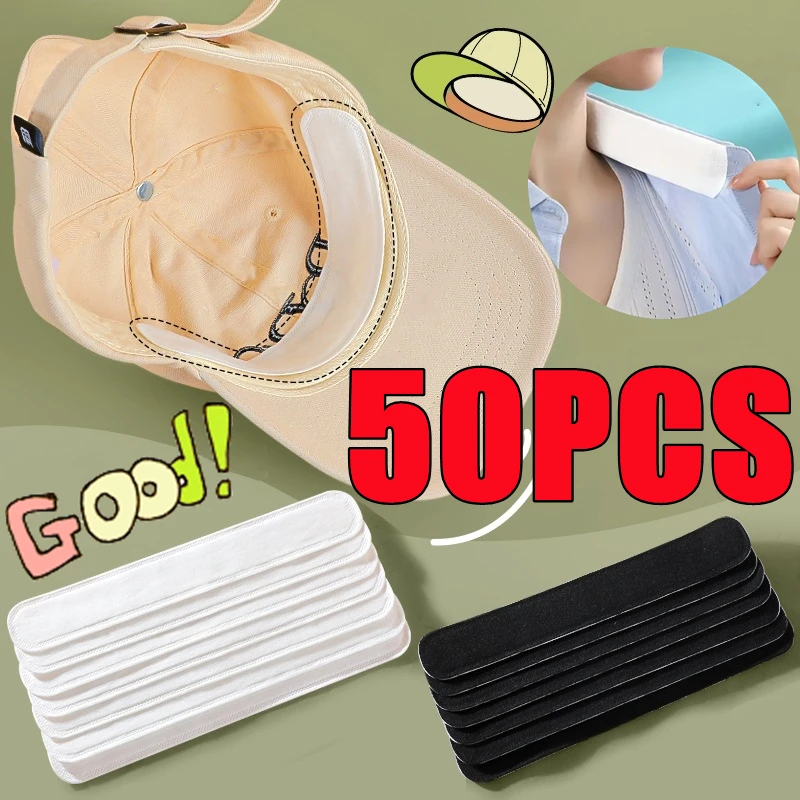 New-50-10PCS-Hat-Sweat-Absorber-Stickers-Summer-Cap-Liner-Bands ...