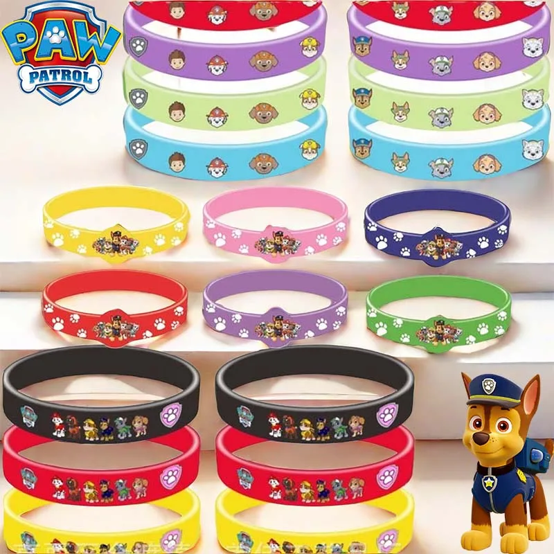 6-12Pcs-Lot-PAW-Patrol-Chase-Silicone-Bracelets-Fashion-Sport ...