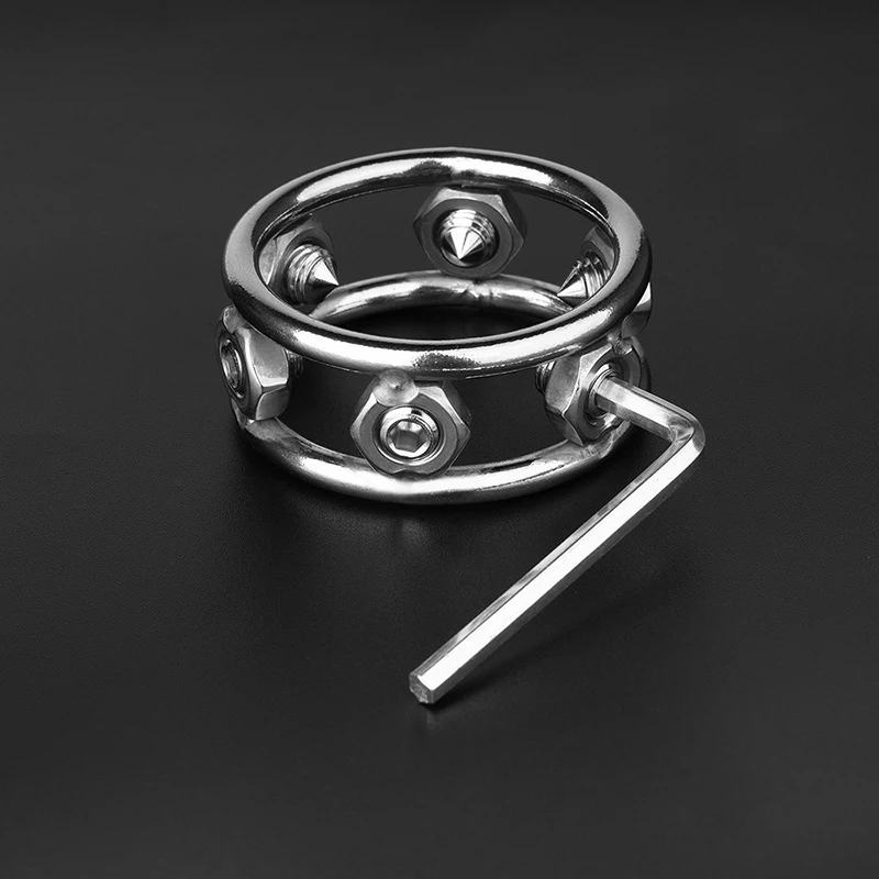 Metal With Spikes Penis Rings Men's Masturbators Estim Scrotum ...