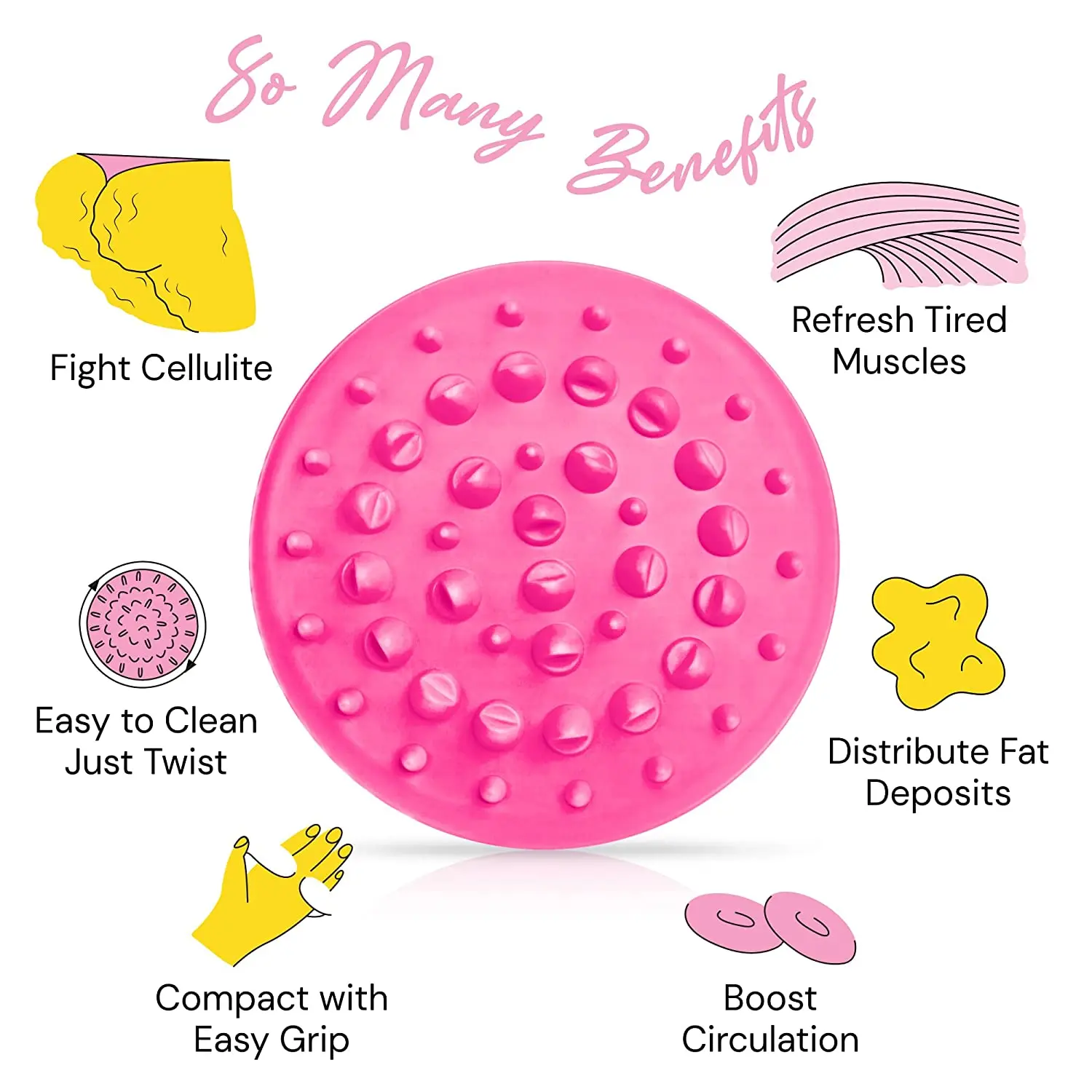 Pink - Brosse de massage Anti Cellulite, pour éliminer et éliminer la ...
