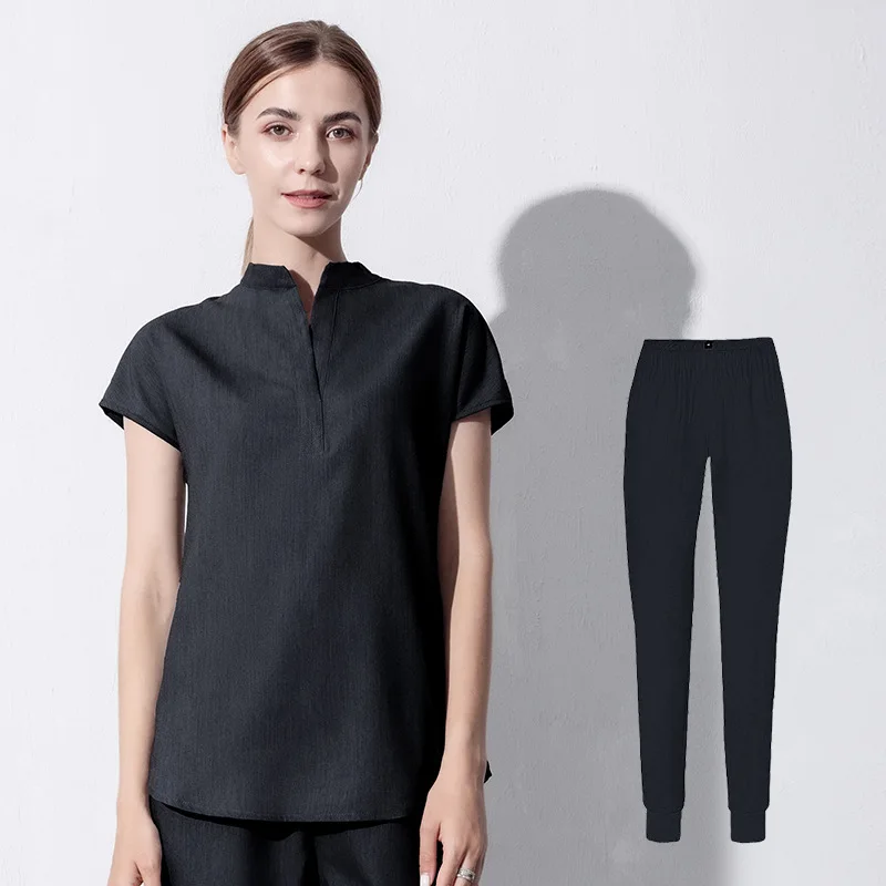 Conjunto-de-uniforme-de-Hospital-para-mujer-traje-de-Color-s-lido-bata ...