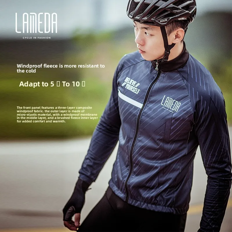 Lameda Men 5-10°c Windproof 3-layer Composite Fleece Thermal Cycling ...