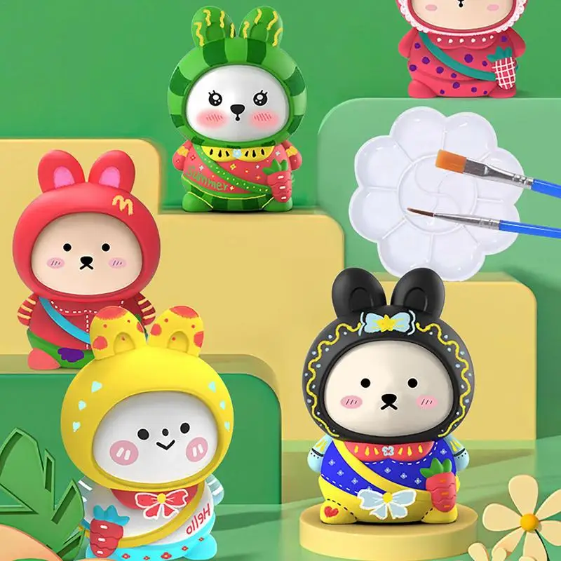 Plaster-Painting-Kit-Paint-Rabbit-Statues-Creative-Plaster-Crafts-Arts ...