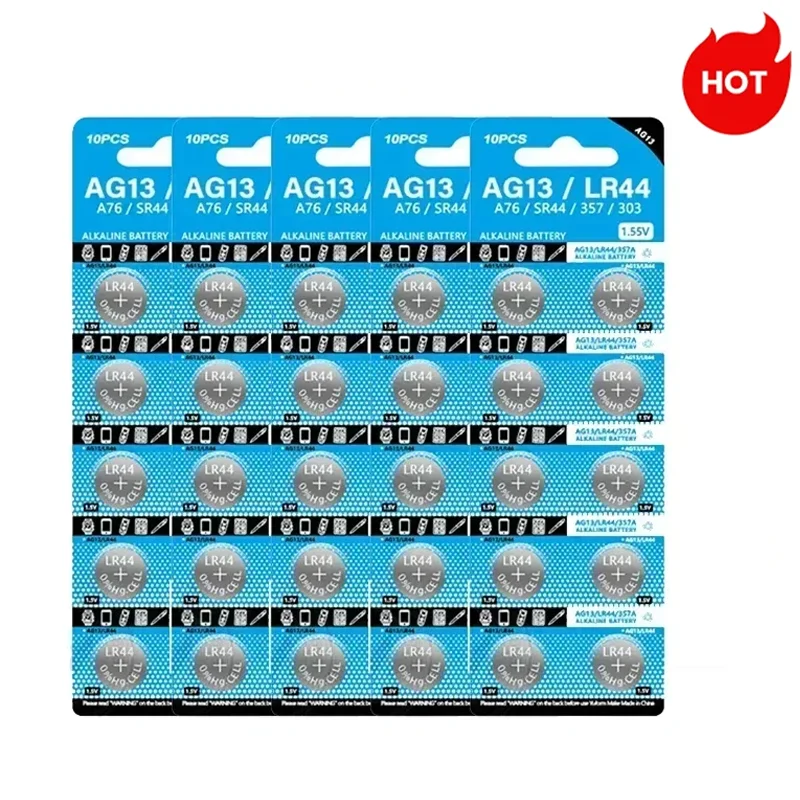 10pcs-1-55V-AG13-LR44-Button-Batteries-LR-44-L1154-RW82-SR1154-SP76 ...