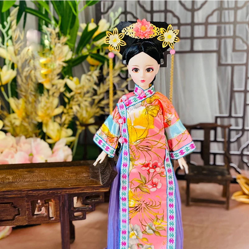 1-6-BJD-Chinese-Doll-Ancient-Traditional-Clothes-Headdress-Qing-Dynasty ...