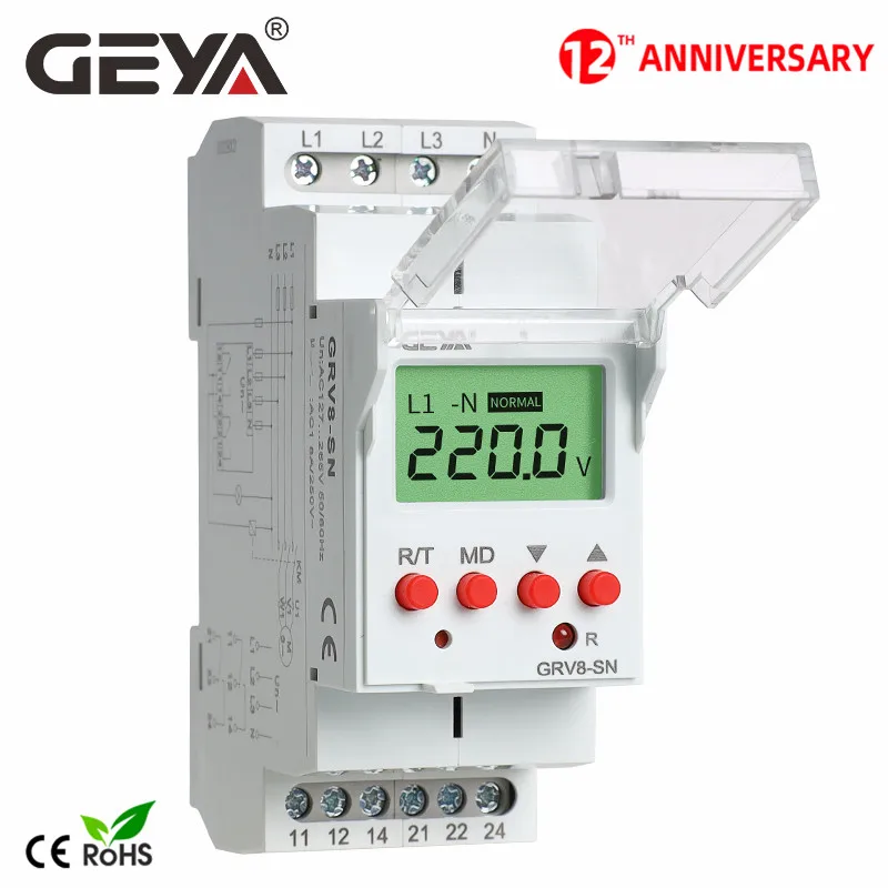Digital Display Voltage Relay | Geya Phase Monitoring Relay | 3 Phase ...