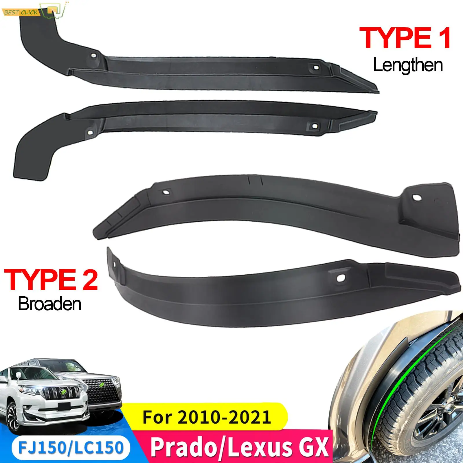 Para-toyota-land-cruiser-prado-150-gx460-roda-traseira-fender-forro ...
